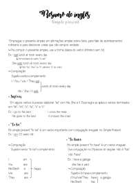 Resumo de ingles simple past - Docsity