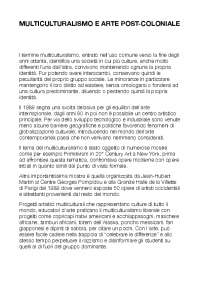 MULTICULTURALISMO E ARTE POST-COLONIALE - Docsity