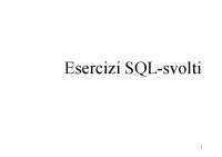 Esercizi nel linguaggio SQL - Docsity