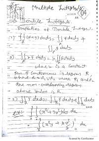 Multiple Integral Handwritten Notes - Docsity