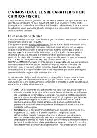 L'atmosfera e fenomeni atmosferici - Docsity