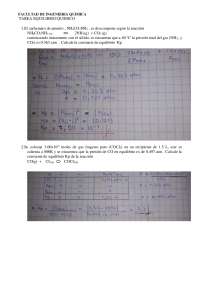 Equilibrio Quimico Ejercicios Resueltos | Ejercicios de Química | Docsity