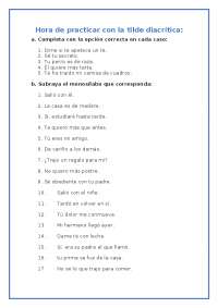 El acento diacrítico o tilde diacrítica - Docsity