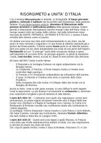Riassunto - RISORGIMETO e UNITA D'ITALIA - Docsity