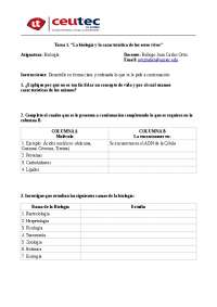 Biologia y las caracteristicas de los seres vivos - Docsity