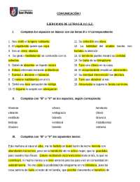 EJERCICIOS DE LETRAS B,V,C,S,Z, - Docsity