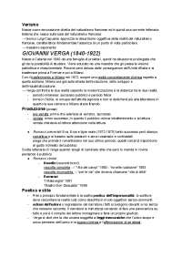 Il Verismo e Giovanni Verga - Docsity