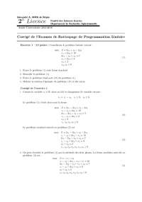 Corrigé de l’Examen de Rattrapage de Programmation Linéaire | Examens Programmation de l ...