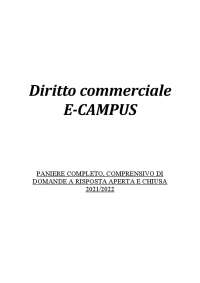 Risposte paniere aperte/Multiple diritto commerciale E-Campus - Docsity