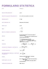 Formulario completo delle formule statistiche - Docsity
