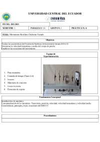 Informe Movimiento Rectilíneo Uniforme Variado | Esquemas y mapas conceptuales de Física | Docsity