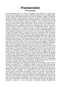 Frankenstein summary - Docsity