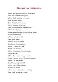 Dialogue in a restaurante - Docsity