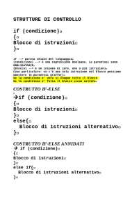Strutture di controllo: if - if else - Docsity