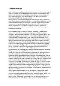 Edward Bernays Biografía - Docsity