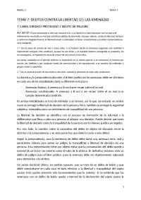 TEMA 7: AMENAZAS Y COACCIONES PENAL II - Docsity