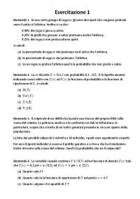 Esercizi esame statistica - Docsity