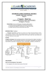 EARTH MATERIALS AND PROCESSES MINERAL ROCKS - Docsity