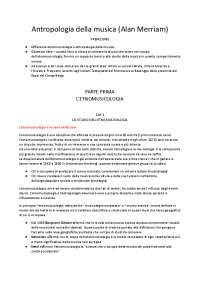 Antropologia della Musica Alan Merriam - Docsity