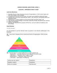 Guided Reading Q 1- Intro to Biology - Docsity