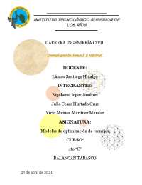 Algoritmos especiales de programación lineal - Docsity