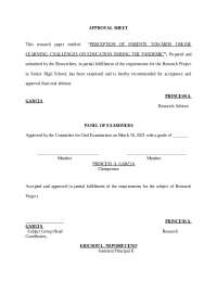 Approval sheet for research hehe - Docsity