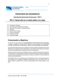 INDICACIONES PEC3 PSICOLOGIA DEL DESARROLLO - Docsity