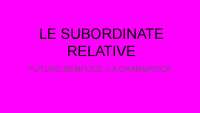 Le Subordinate e le preposizioni relative - Docsity