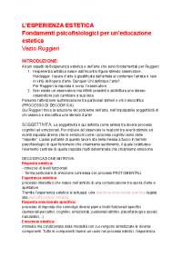 L’ESPERIENZA ESTETICA Vezio Ruggieri - Docsity