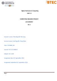 Computing Research - ASSIGNMENT 2 (Pass + Merit + Distintion) | Assignments Information ...