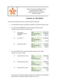 Segundo taller excel basico - Docsity