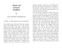 Anne of Green Gables By Lucy Maude Montgomery Chapter 1: Mrs. Rachel ...