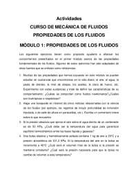 CURSO DE MECÁNICA DE FLUIDOS PROPIEDADES DE LOS FLUIDOS - Docsity
