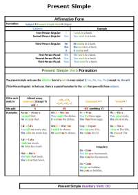 Present Simple Apuntes Docsity