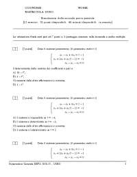 Simulazione seconda prova parziale Matematica generale - Docsity