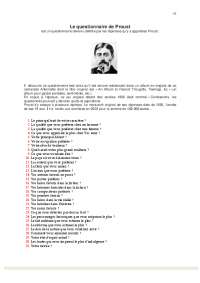 Le questionnaire de Proust - Docsity