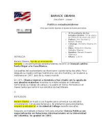 Bibliografía de Barack Obama - Docsity