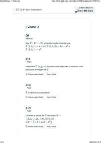 Prova 2 de Álgebra Linear - Docsity