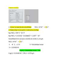 Determinacion del kps en una solucion - Docsity