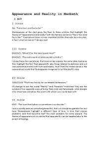 Appearance and Reality in Macbeth - Docsity