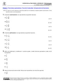 Ejercicios de fracciones y decimales - Docsity