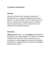 15 plantas medicinales Farmacología - Docsity