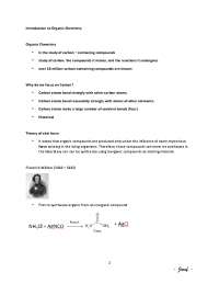 Introduction to Organic Chemistry - Docsity