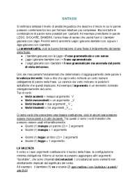 La sintassi italiana - Docsity