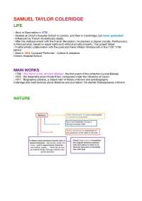 Samuel Taylor Coleridge - Docsity