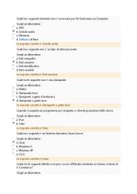 Domande e risposte esatte MODULO 1 EIPASS 7 MODULI aggiornate a Settembre 2021 - Docsity