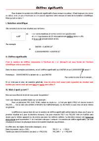 Chiffres significatifs - exercice corrigé - Docsity
