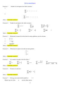 Séries numériques - exercices corrigés - Docsity
