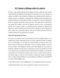 Teeteto de platonDentro de la obra de este escritor, se suele ubicar al ...