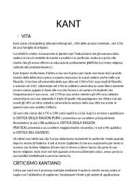 Schema riassuntivo di Kant. - Docsity